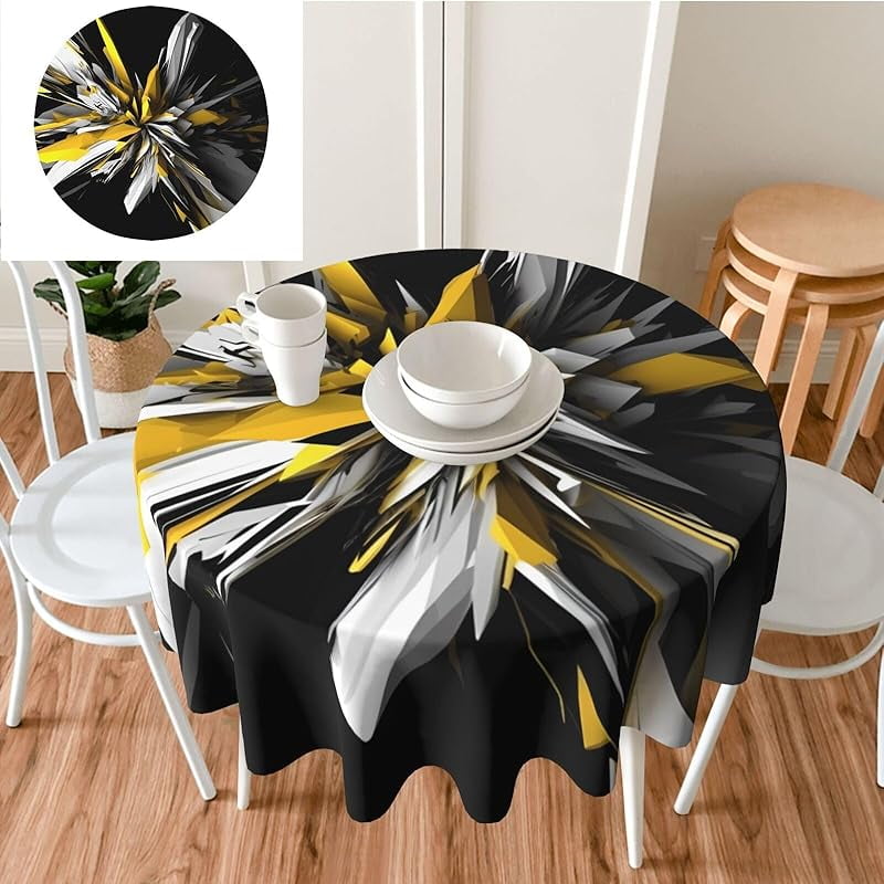 Ethyie Round Tablecloth 60 x 60 Inch Waterproof Table Cloth for Party ...