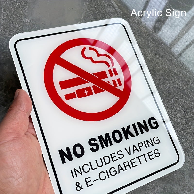 Ethyie Smoke-Free Zone Acrylic Sign - No Smoking, Vaping & E-Cigarettes ...