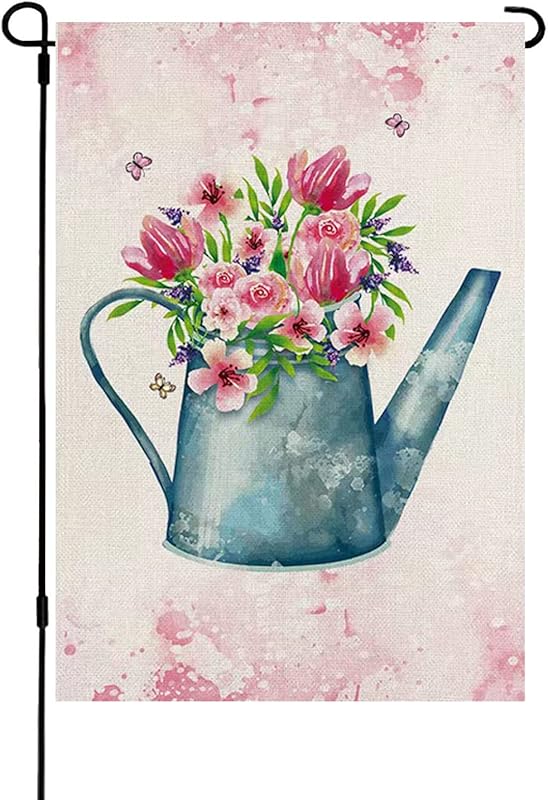 Ethyie Spring Summer Season Garden Flag Leaf Flower Garden Flag Double ...