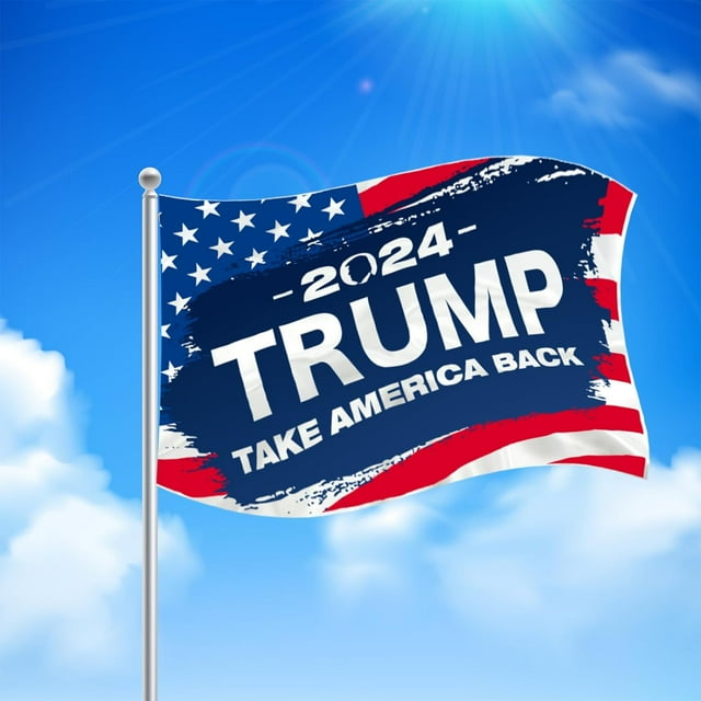 Ethyie Trump 2024 Flag 3x5 Ft Outdoor Double Sided Mirror Pattern 1 Ply