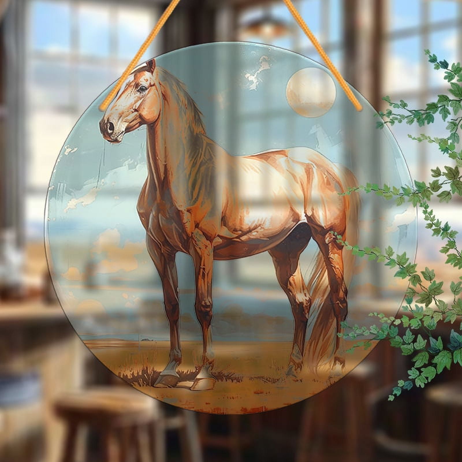 Ethyie Vintage Horse Acrylic Window Hanging Sign - Retro Style Home ...
