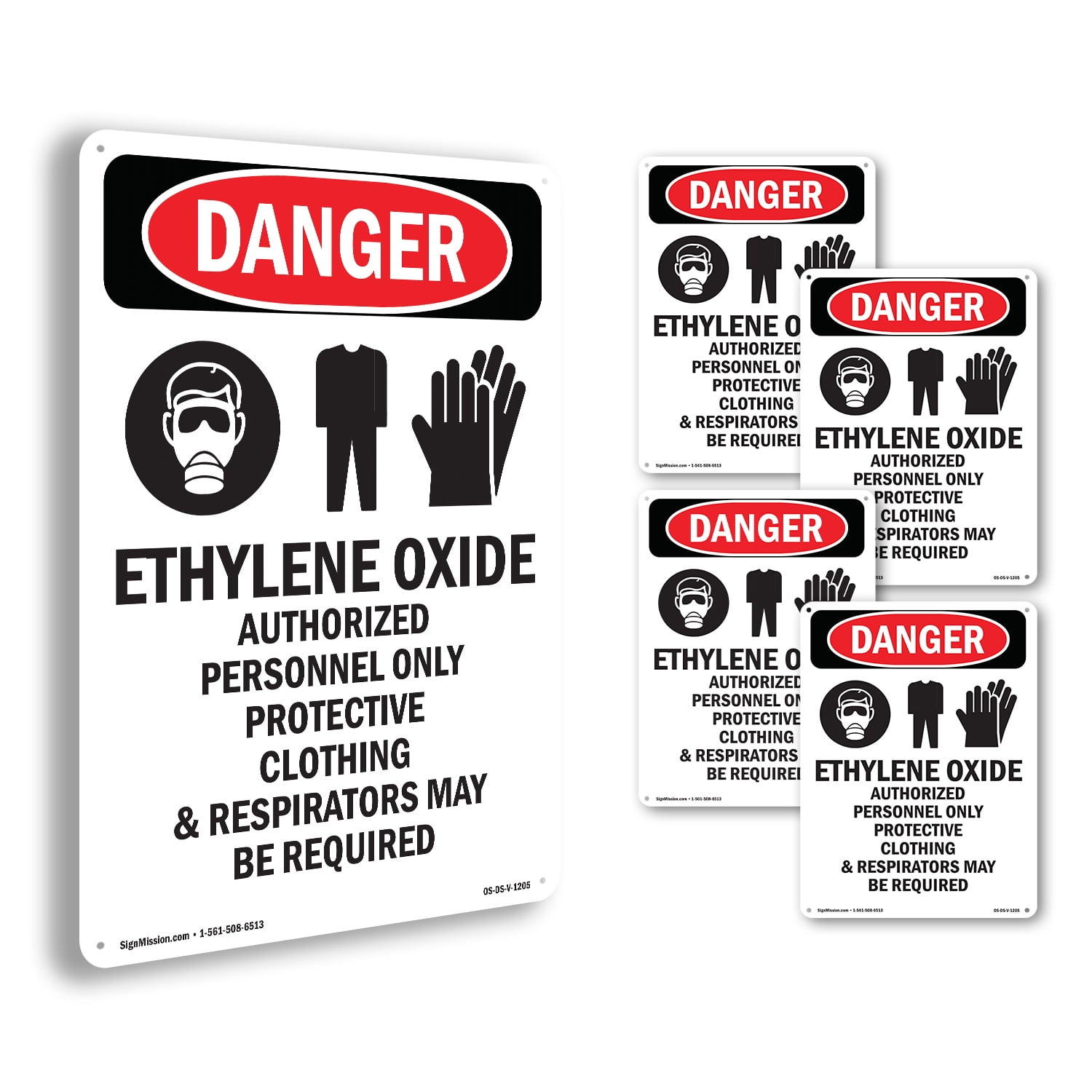 Ethylene Oxide Authorized OSHA Danger Aluminum Sign 24 Inch x 18 Inch ...