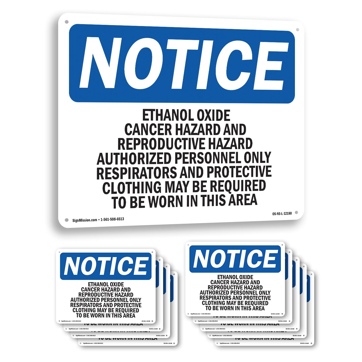 Ethylene Oxide Cancer Hazard And Reproductive OSHA Notice Aluminum Sign ...