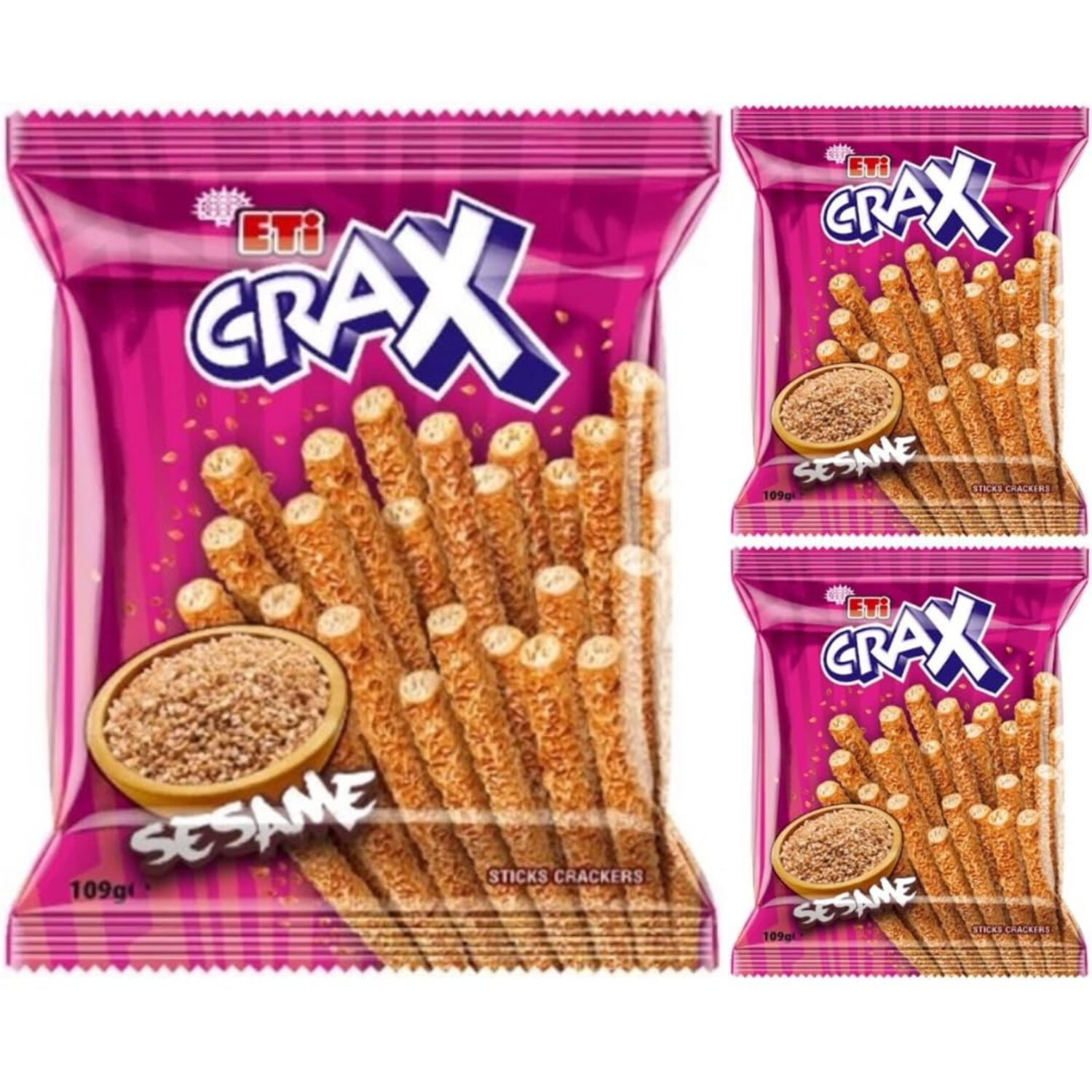 Eti Crax Sesame Stick Crackers Snacks 3.9 OZ 110 Gram x 3 Packs - Walmart.com