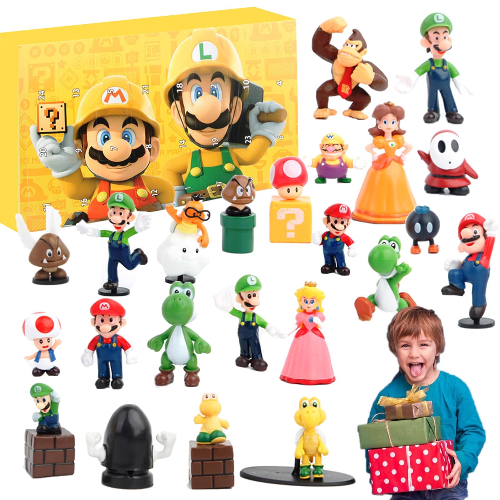 EtoileFigs Mario Christmas Advent Calendar 2025, 24 Cute 3D Collectible ...