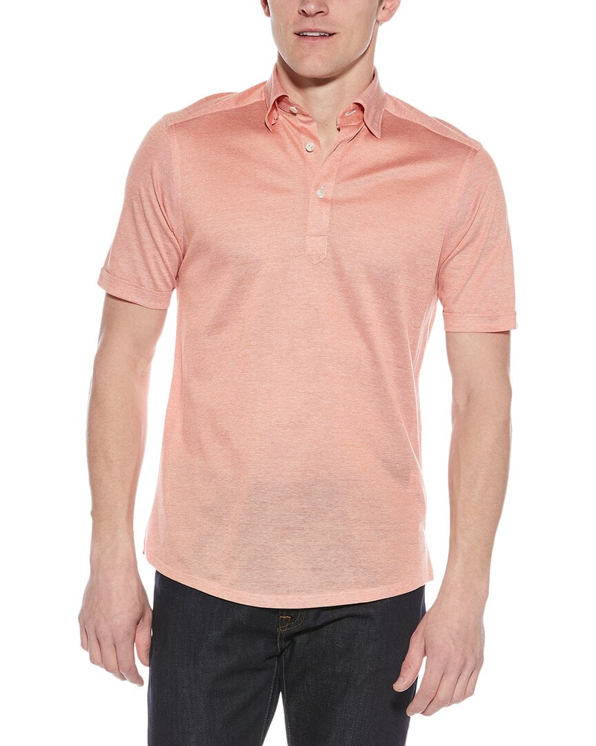 Eton mens Contemporary Fit Oxford Polo Shirt, l, Orange - Walmart.com