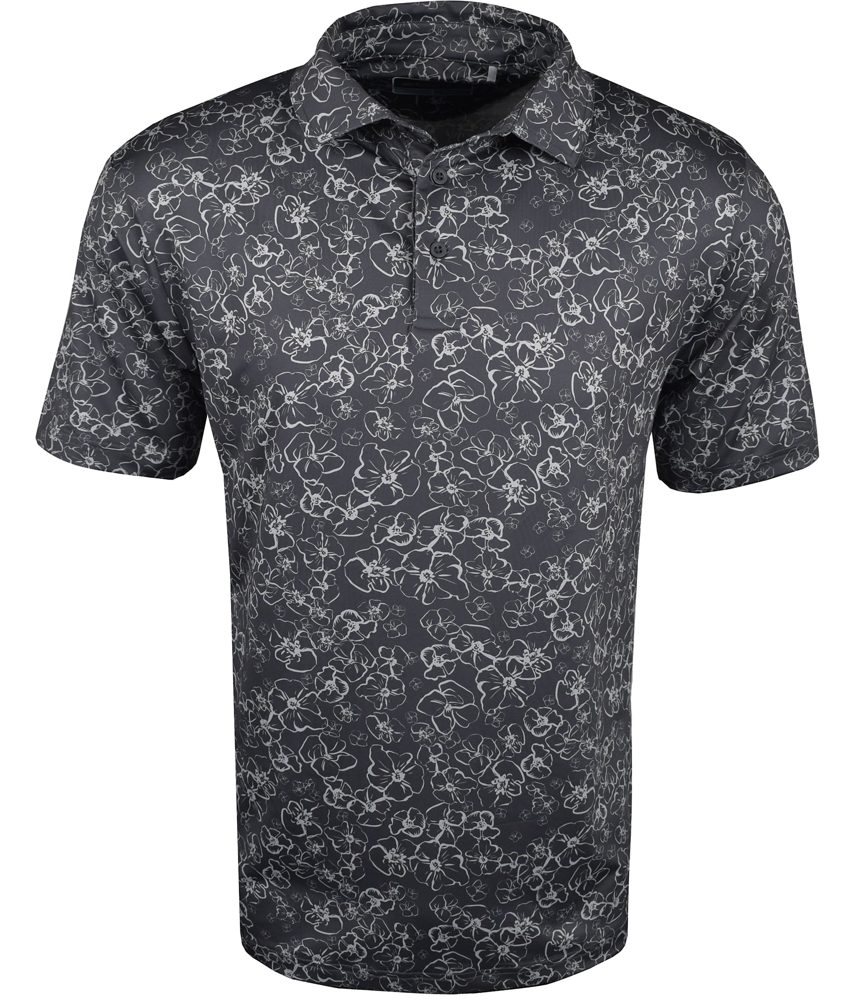 Etonic Golf Floral Print Polo Iron/Cool Grey Large - Walmart.com