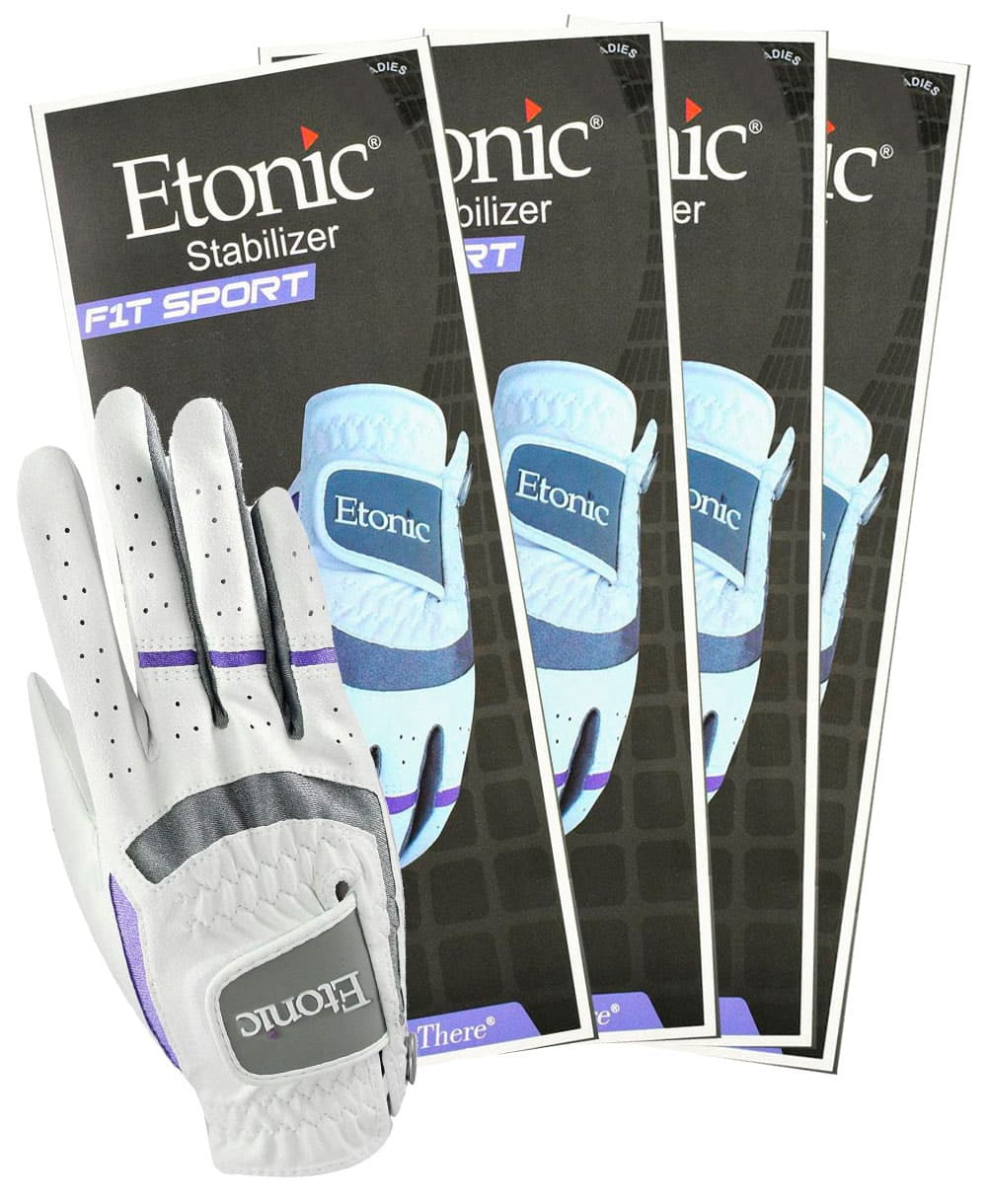 Etonic Golf Ladies LRH Stabilizer F1T Sport Glove (4 Pack) White Large ...