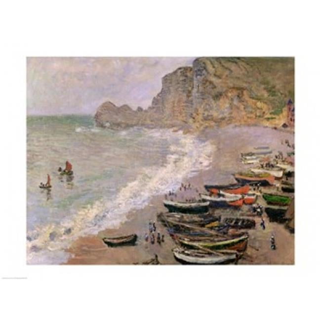 Etretat Beach & The Porte DAmont 1883 Poster Print by Claude Monet ...