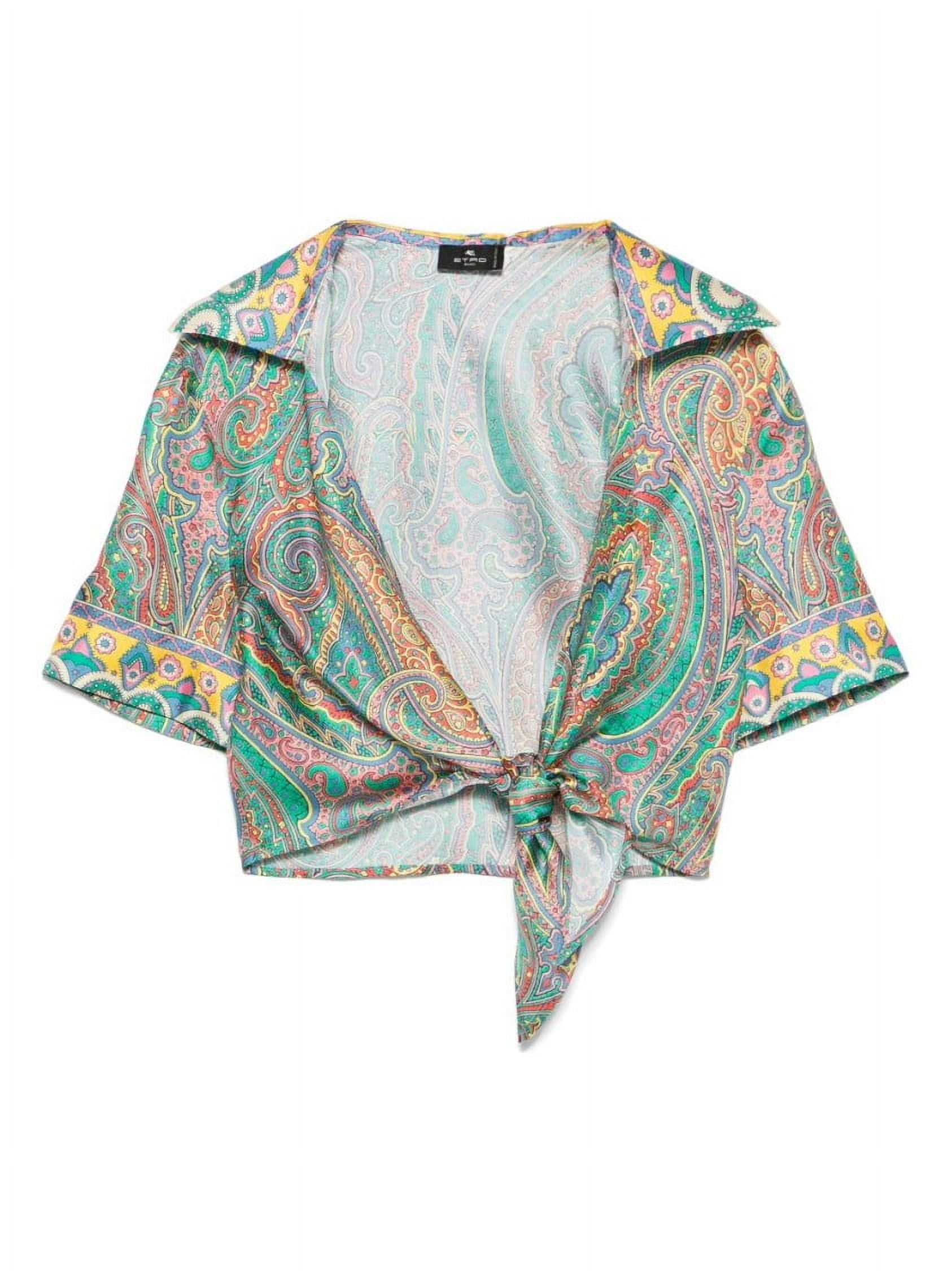 Etro Women's Paisley Pattern Silk Top Multicolor Sizes standard XXXS ...