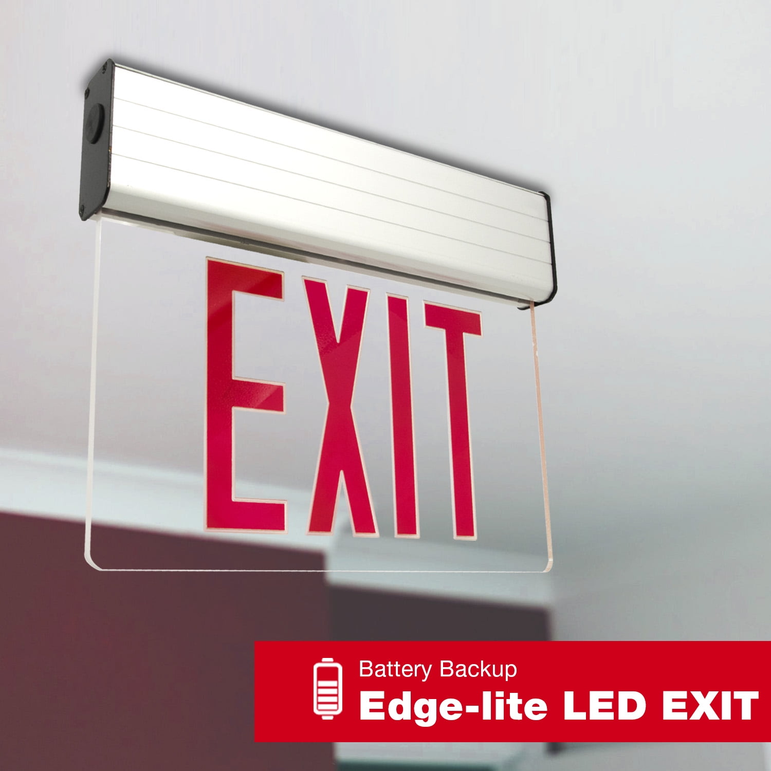 EtroLighting LED Exit Sign Emergency Light Flame Retardant UL Hi Output ...
