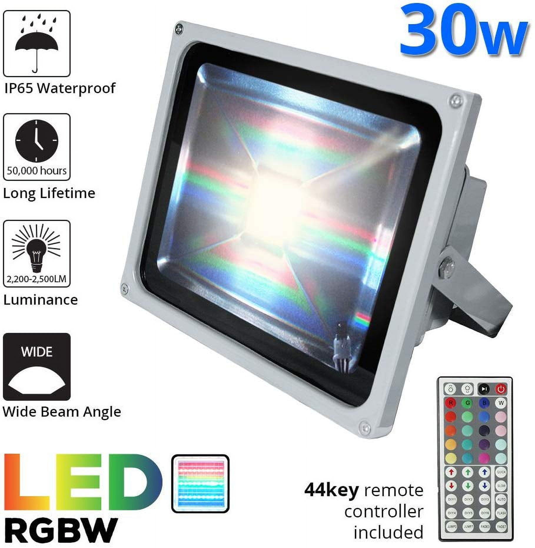 EtroLighting RGB LED Flood Changing Light, Outdoor Waterproof Remote ...
