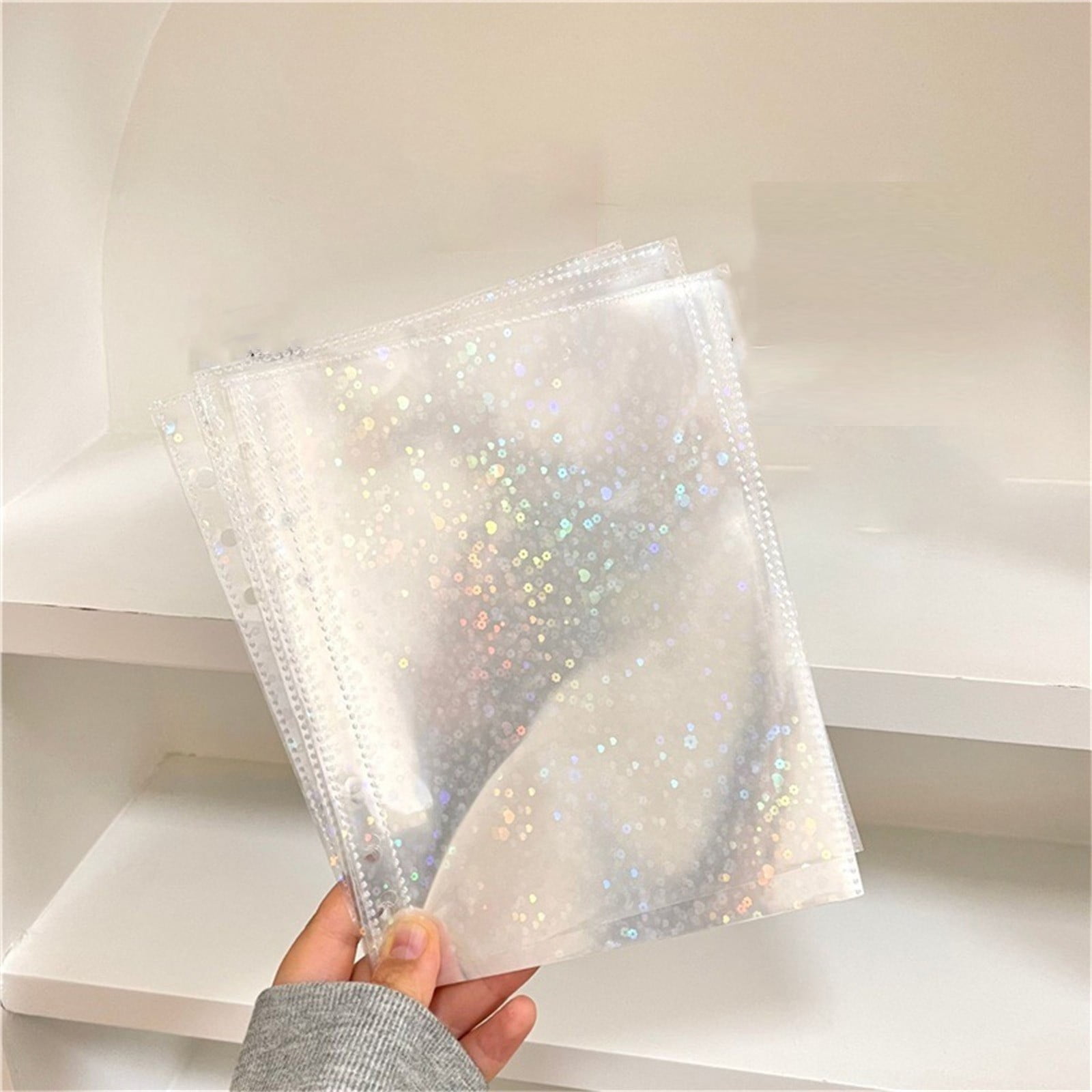 Etsjal A5 Sheet Protectors, 6 Ring Clear PVC Hologram Binder Pockets ...