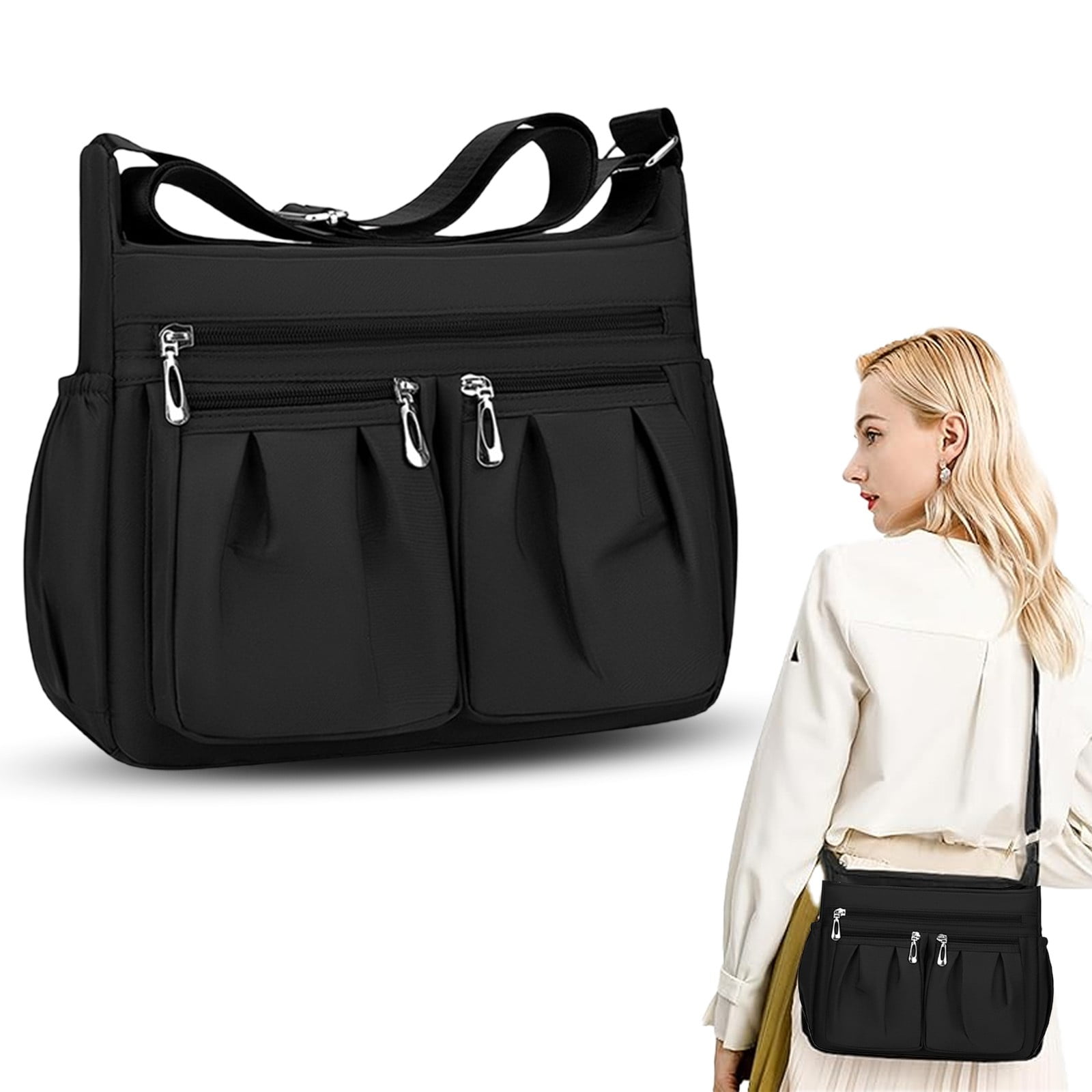Etsjal Multi Pockets Shoulder Bag Messenger Bag Nylon Travel Bag And ...