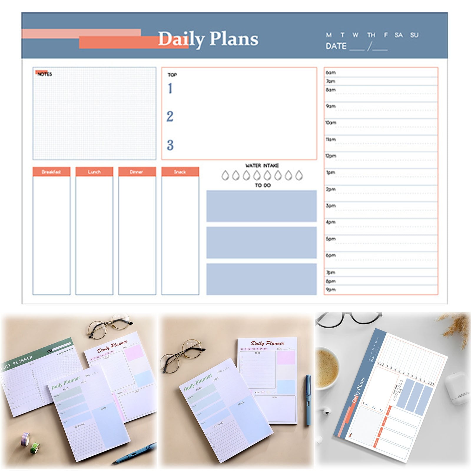 Etsjal Removable Daily Plan Memo Book Diary Book Efficiency Manual ...