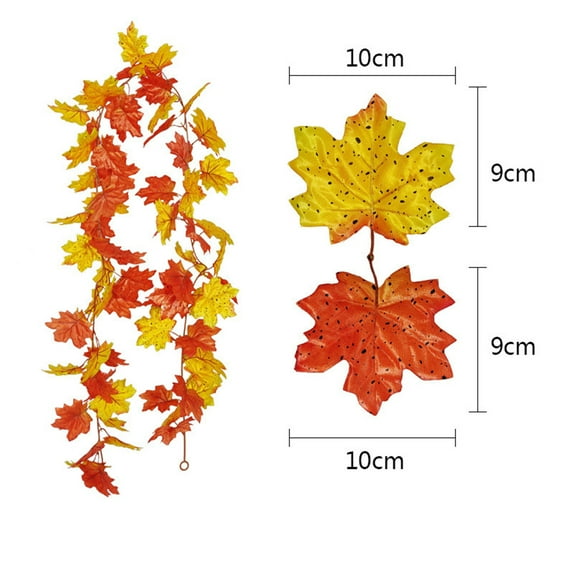 Etsjal Thanksgiving Decorations,Fall Garland,Fall Decor Festival Simulation Maple Leaf Rattan ...