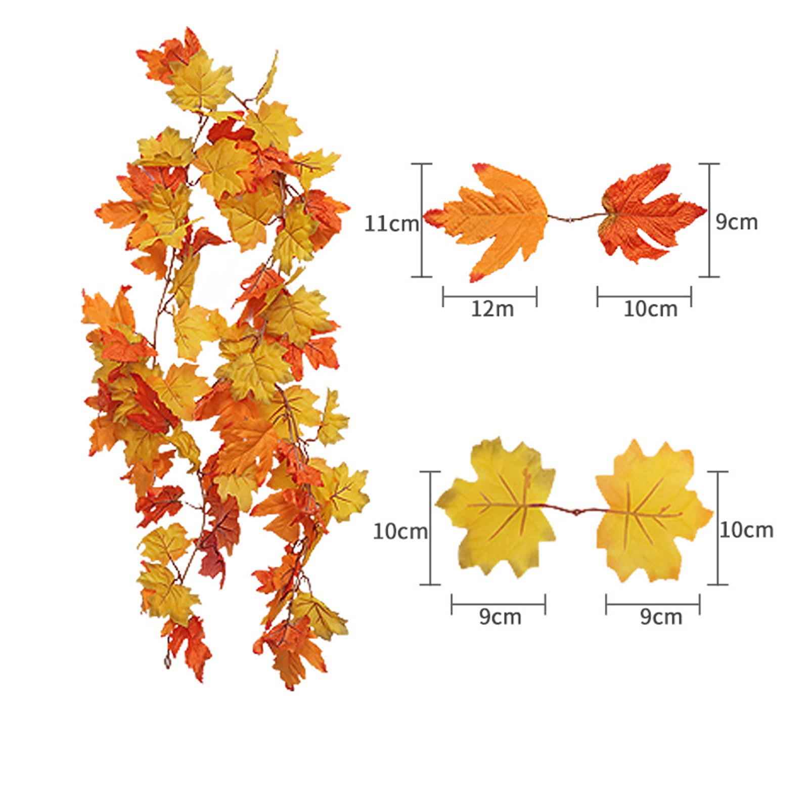Etsjal Thanksgiving Decorations,Fall Garland,Fall Decor Festival Simulation Maple Leaf Rattan ...