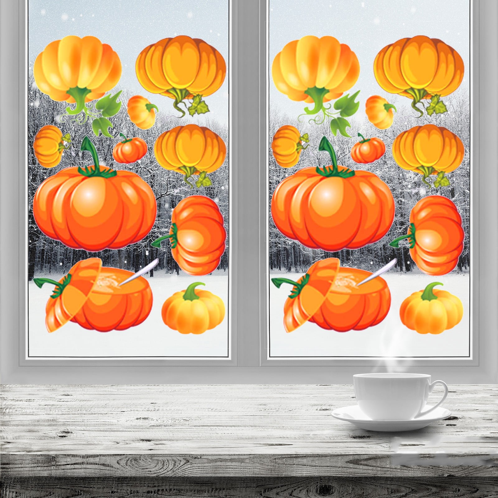 Etsjal Thanksgiving Window Clings,Fall Decor,Thanksgiving Cross-border ...