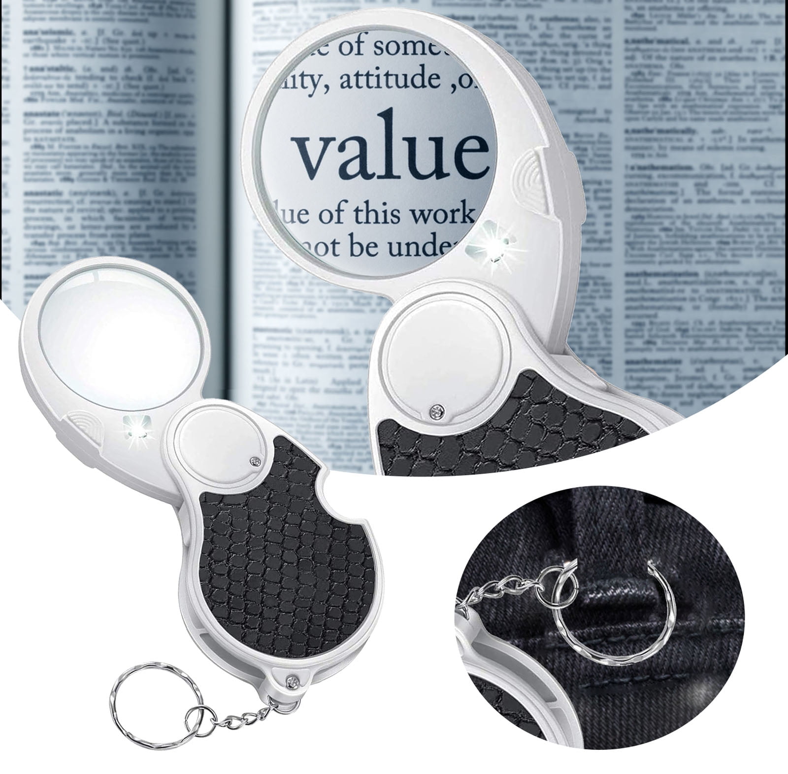 Etsjal Tool Kit,Handheld Pocket Magnifier Small Illuminated Folding ...