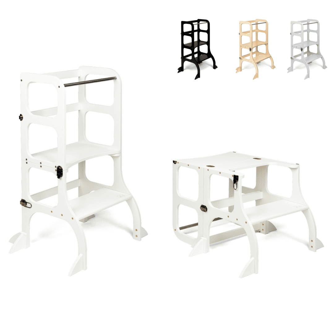 Ette Tete STEP'n'SIT® • Montessori Helper Tower - Table • Convertible ...