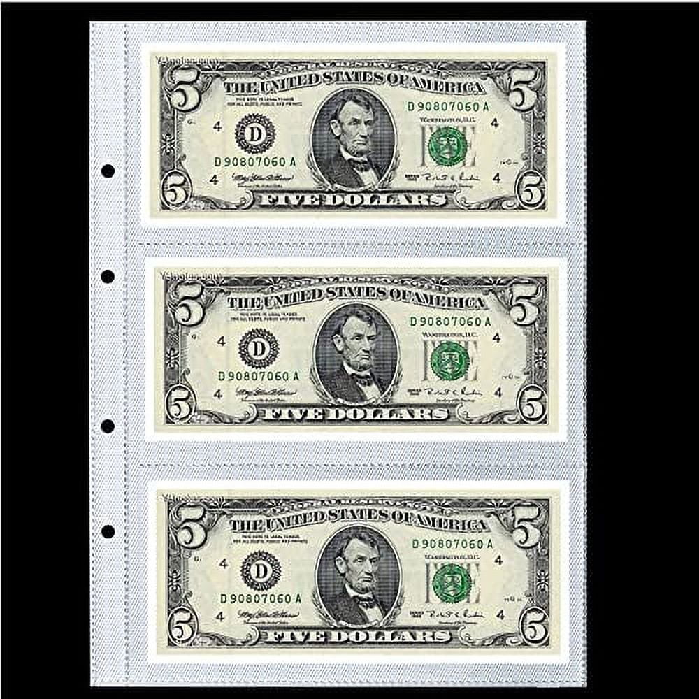 Ettonsun 10 Sheets 60 Pockets Paper Money Collection Pages,Currency ...