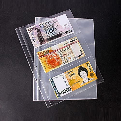 Ettonsun 10 Sheets 60 Pockets Paper Money Collection Pages,Currency ...