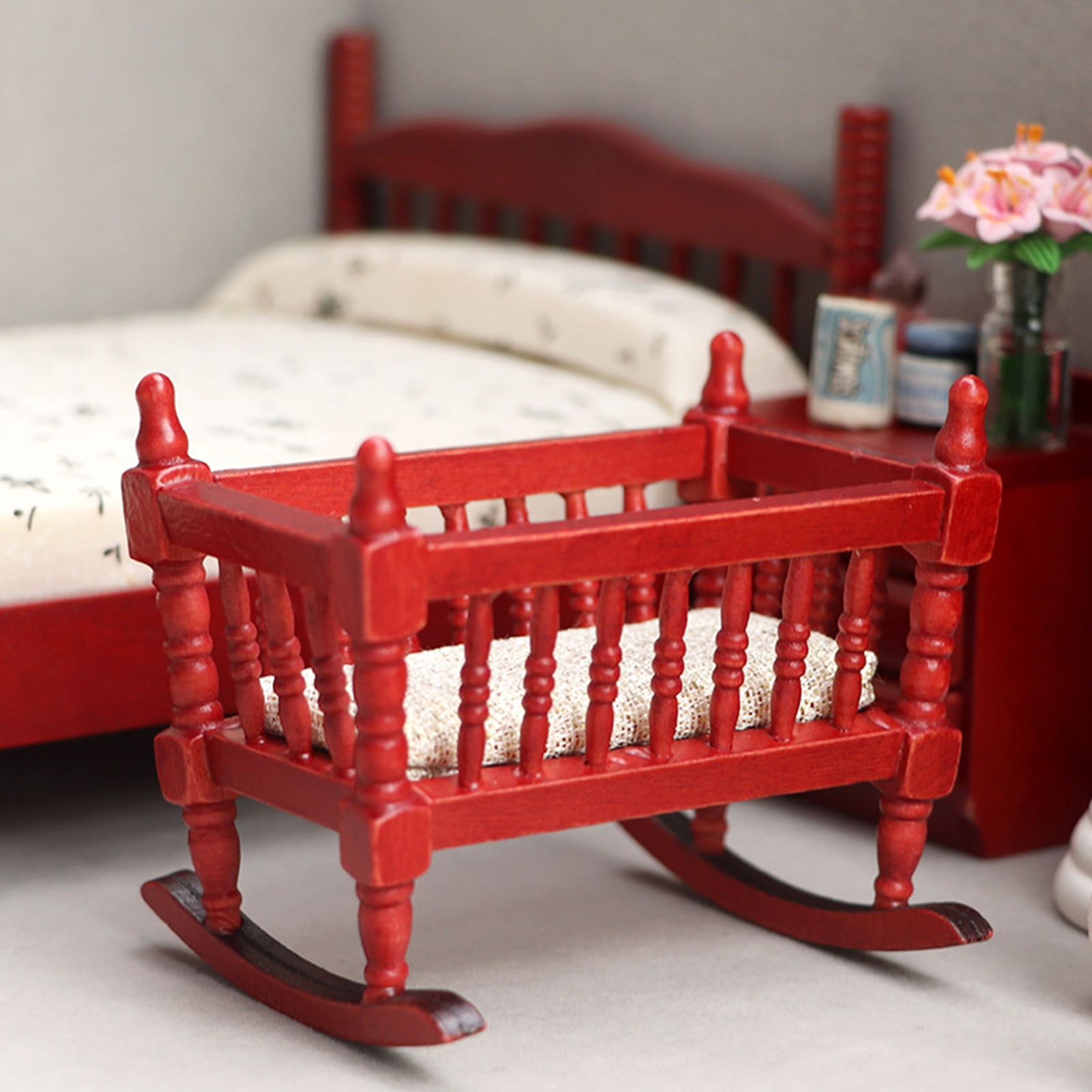 Ettsollp 1:12 Dollhouse Cradle High Saturation Decorating Simulated ...