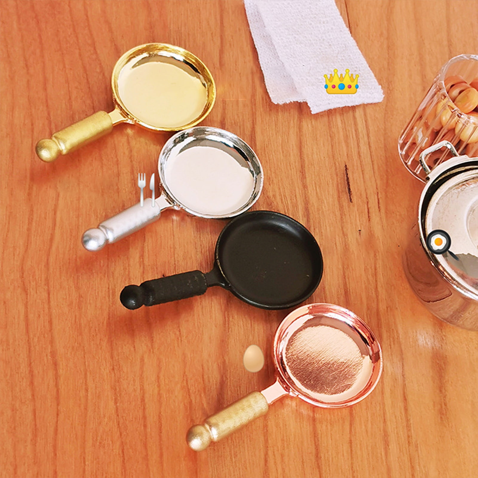 Ettsollp 1/12 Scale Dollhouse Miniature Frying Pan Model Realistic ...