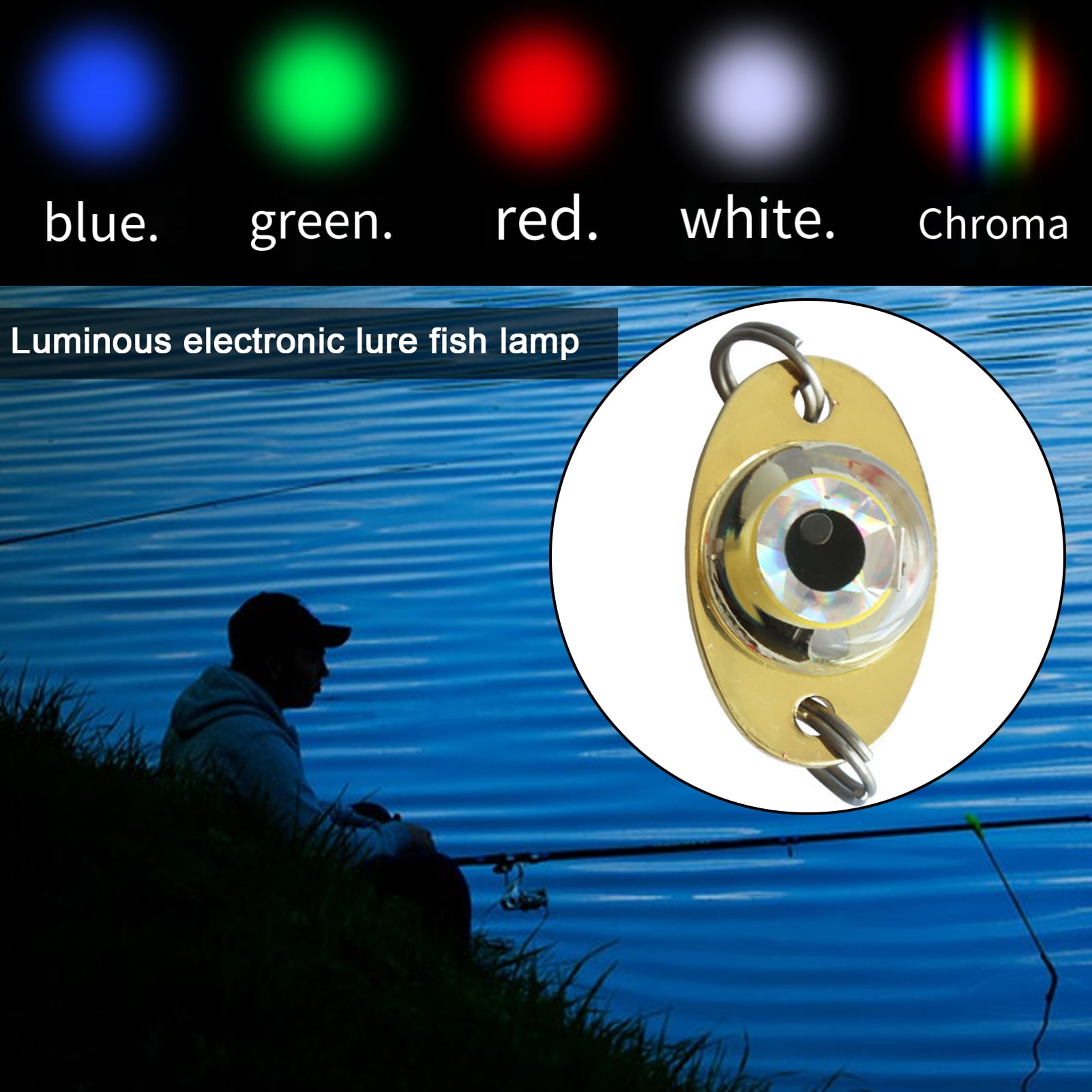 Ettsollp 1/5Pcs Mini Fish Attraction Lamp Waterproof Super Bright LED ...
