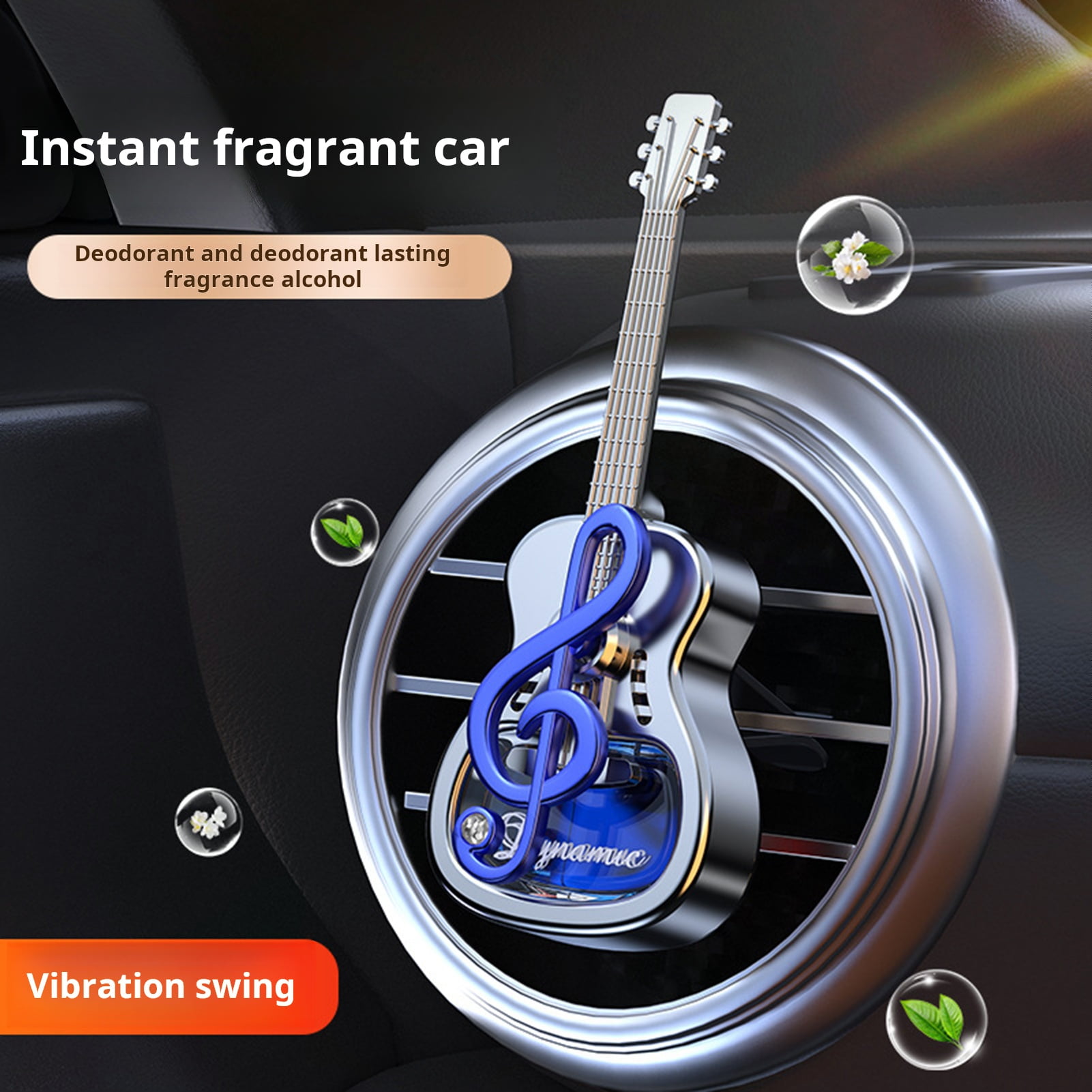 Ettsollp 1 Pair Automobile Aroma Diffusers Dynamic Note Shape Universal ...