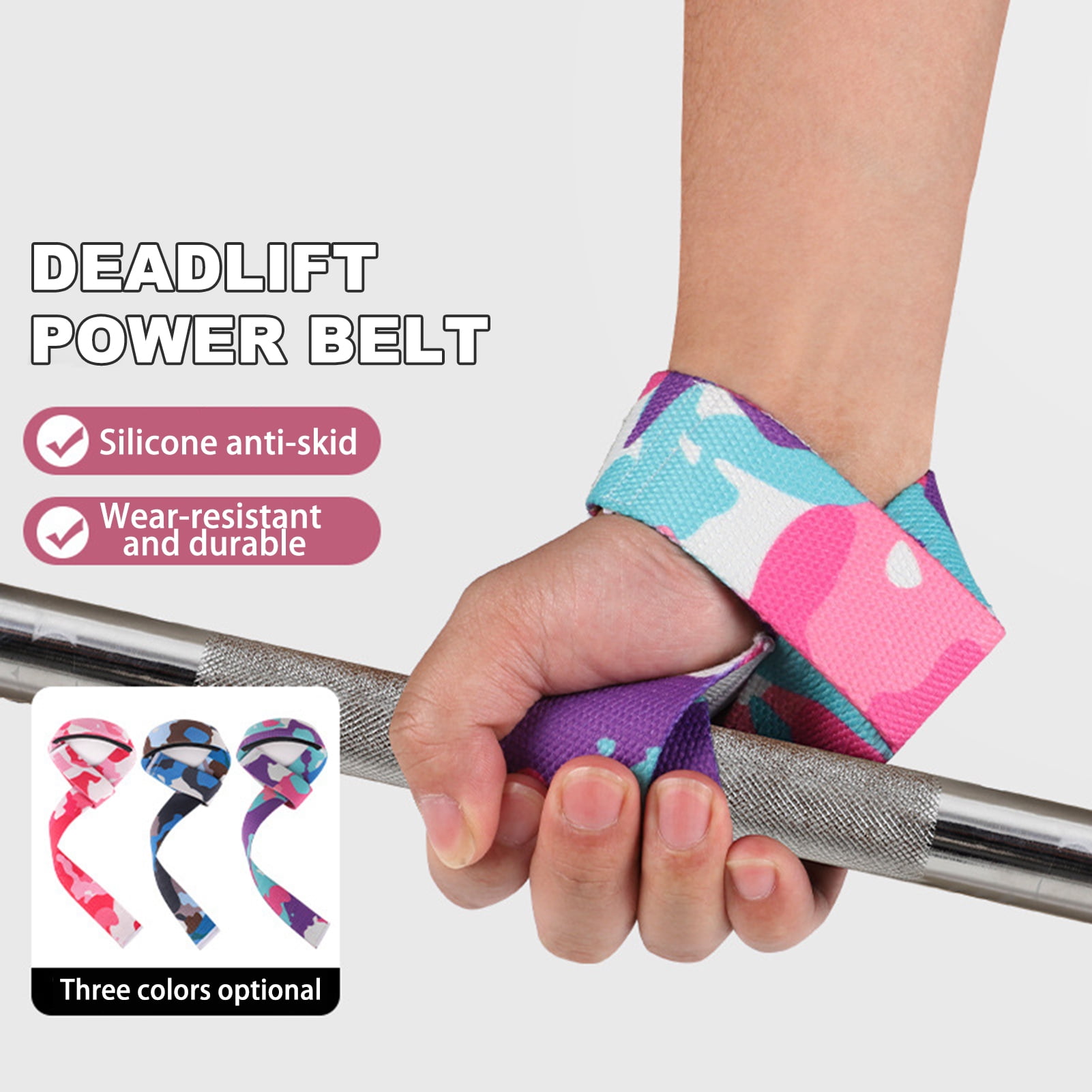 Ettsollp 1 Pair Camouflage Lifting Wrist Strap Men Women Anti-Slip ...