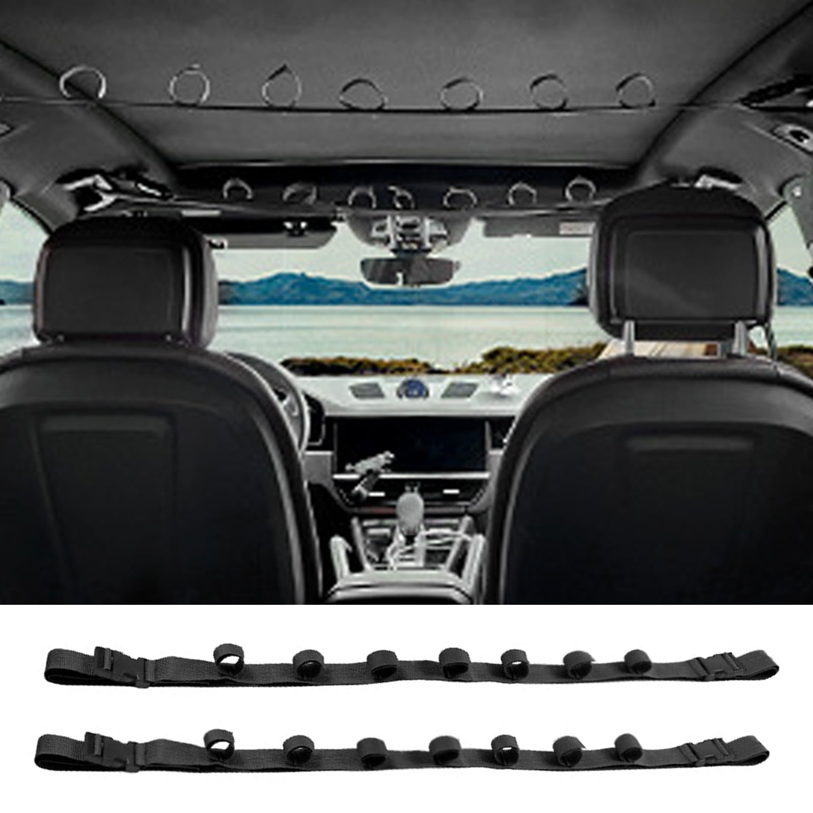 Ettsollp 1 Pair Car Fishing Rod Holder 7 Loop Adjustable Heavy Duty ...