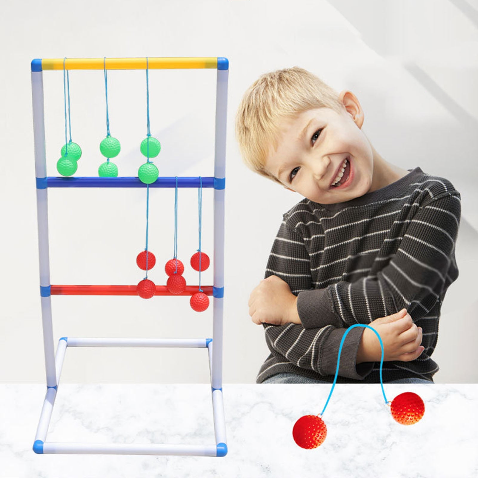 Ettsollp 1 Set Ladder Toss Ball Game with 6 Soft Rubber Golf Balls Easy ...