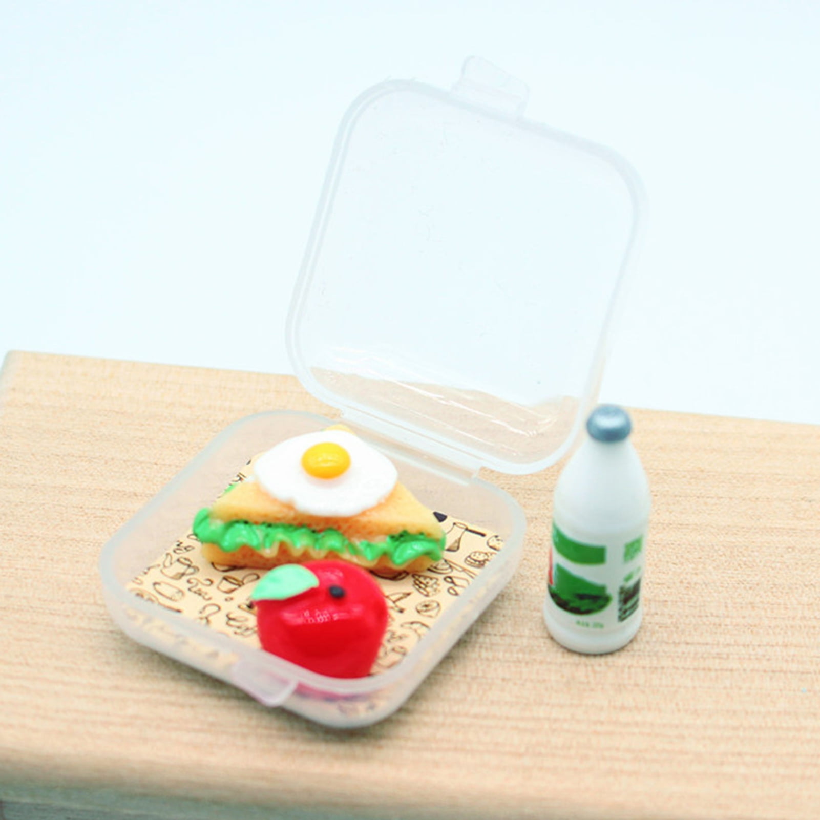 Ettsollp 1 Set Snack Box Model Realistic Transparent Miniature Food Box ...
