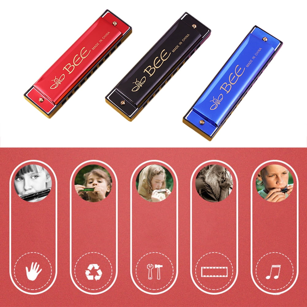 Ettsollp 10 Holes 20 Tones Key C Harmonica Mouth Organ Musical ...