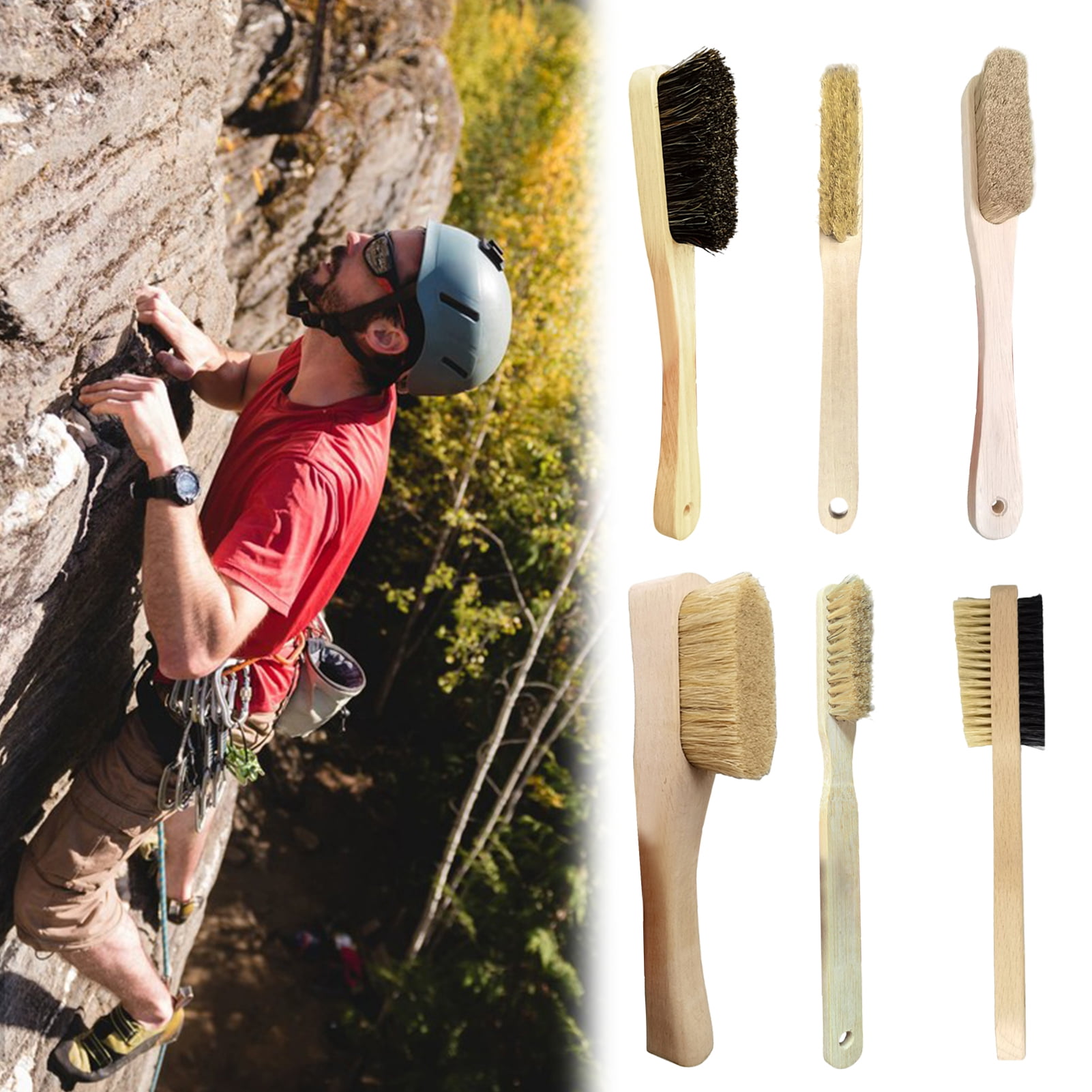 Ettsollp 2-In-1 Rock Climbing Brush Soft Bristle Bouldering Brush with ...