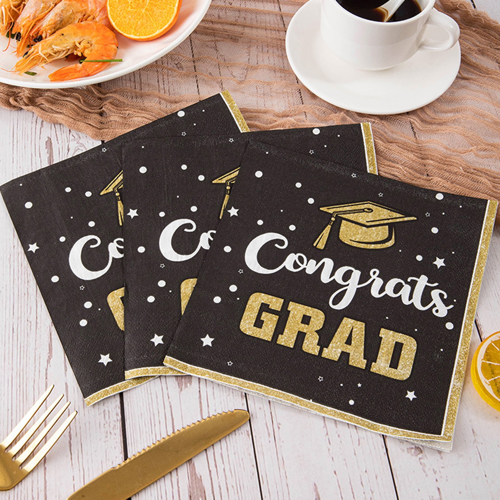 Ettsollp 20 Sheets/Set 2025 Congrats Grad Napkin Thick Square ...