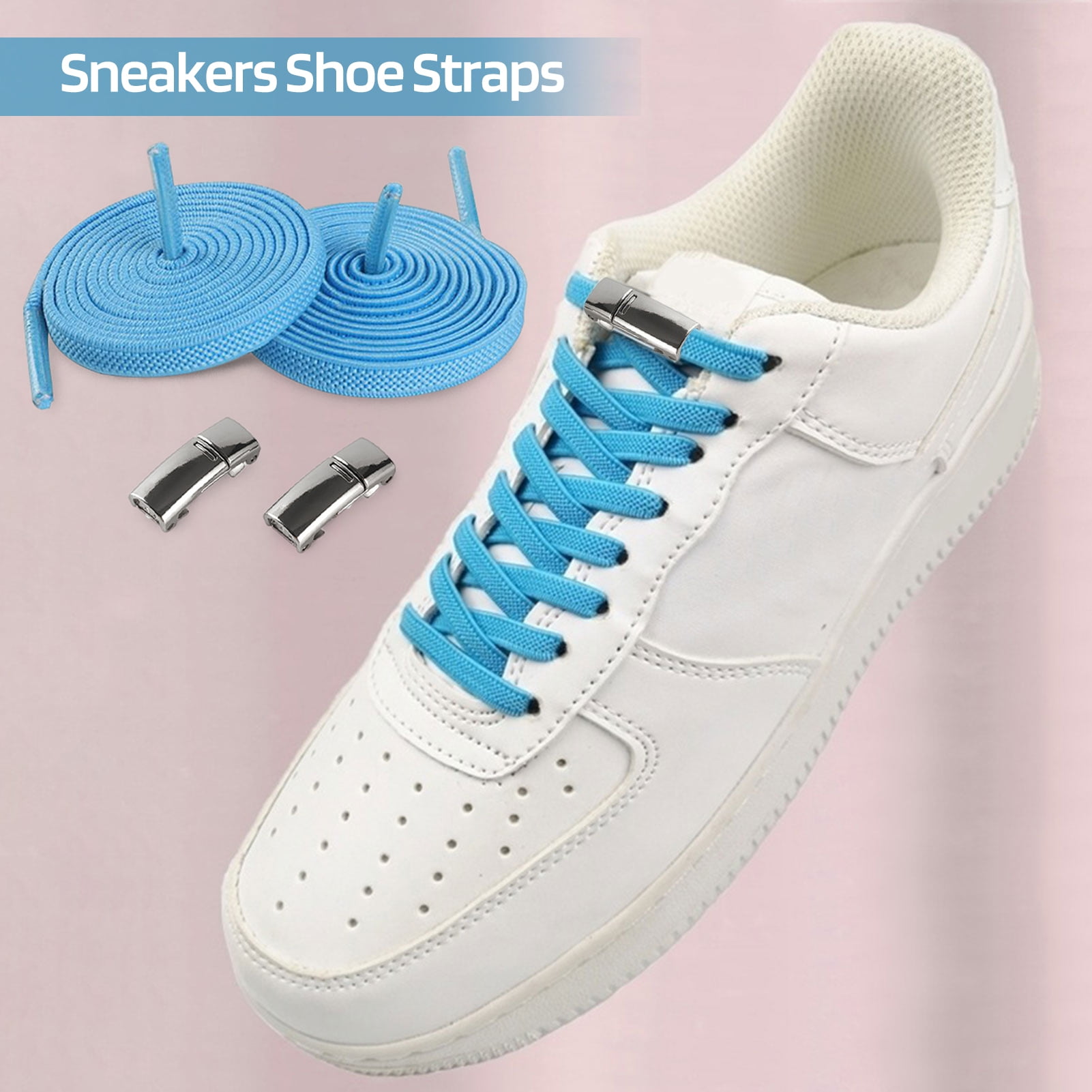 Ettsollp 2Pcs Magnetic Shoelace Metal Buckle with 2 Elastic Shoelaces ...