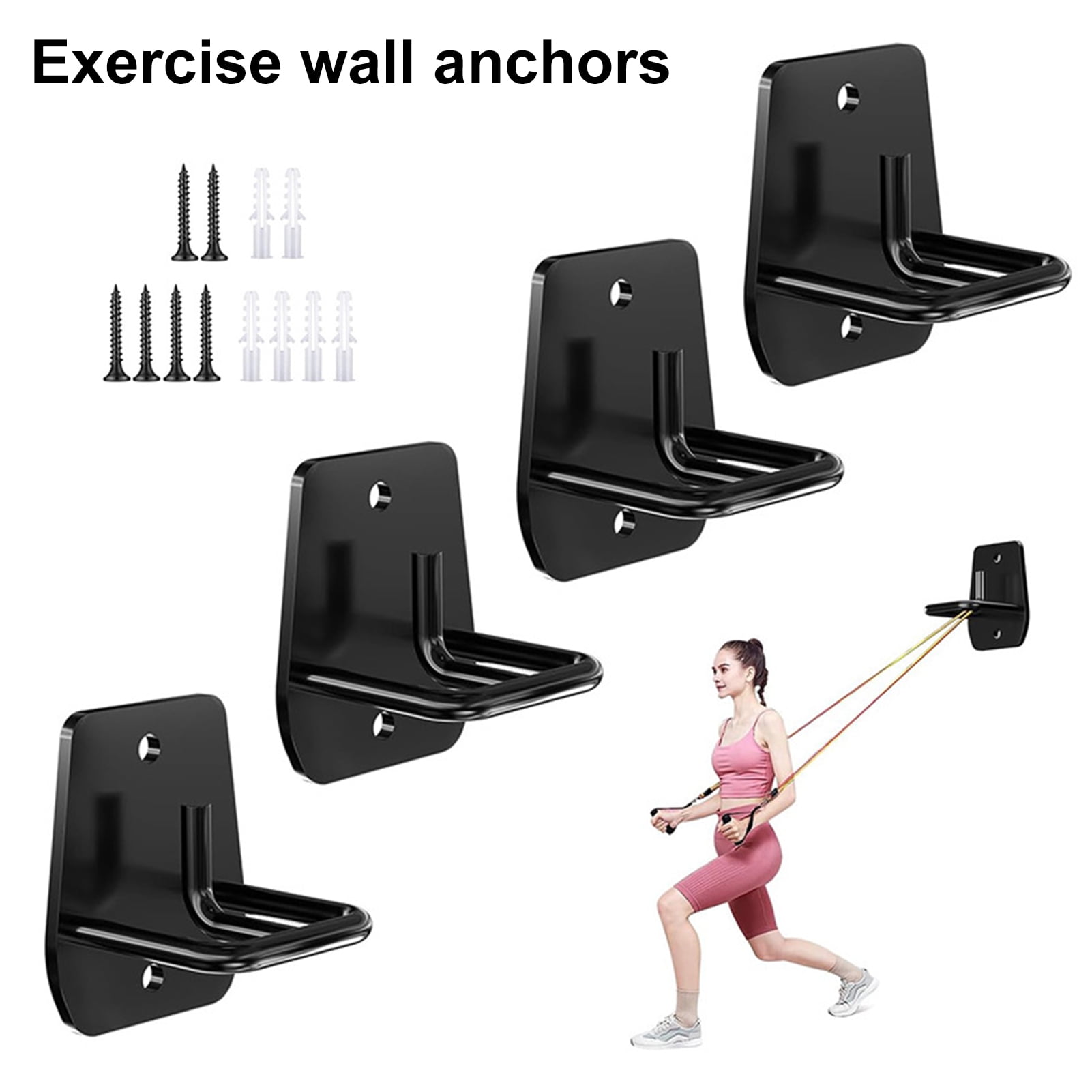 Ettsollp 3Pcs Resistance Band Wall Hook with Screw Heavy Duty Metal ...