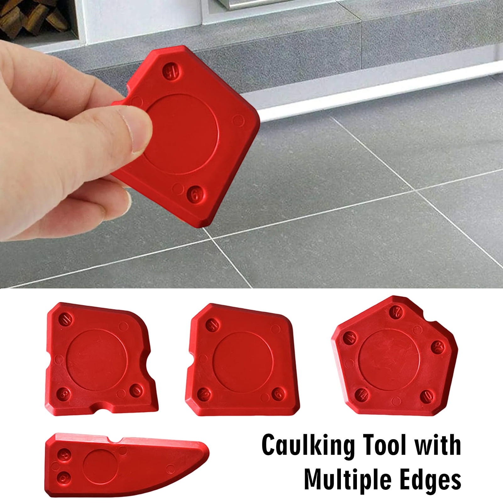 Ettsollp 4Pcs Caulking Tool Kit Silicone Sealant Grout Remover Scraper ...