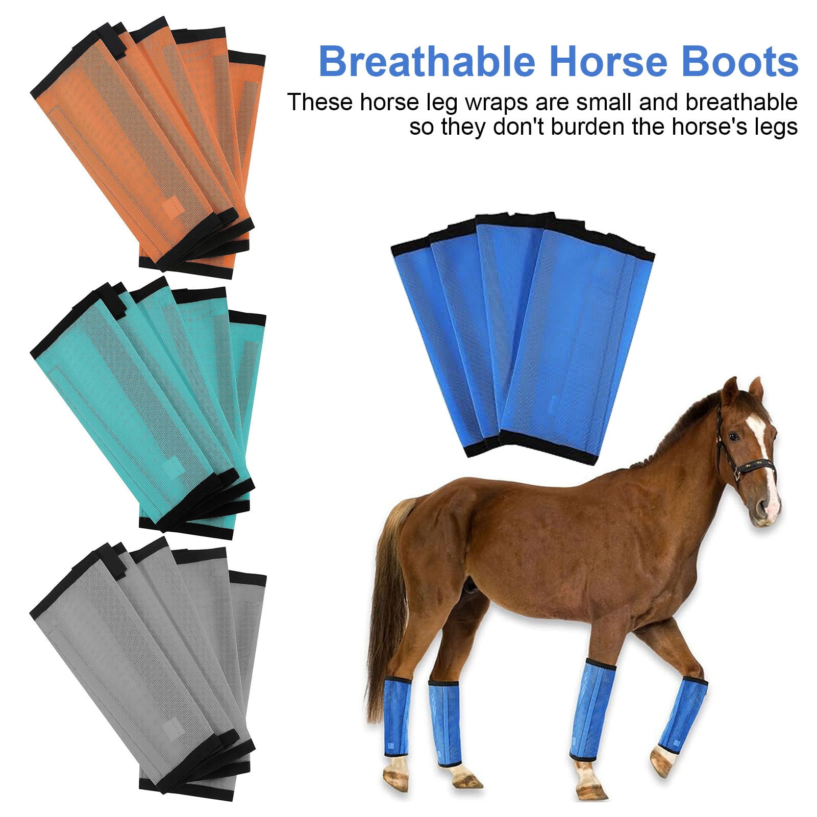 Ettsollp 4Pcs Horse Fly Boots Breathable Reduce Stomping Flies Bites ...