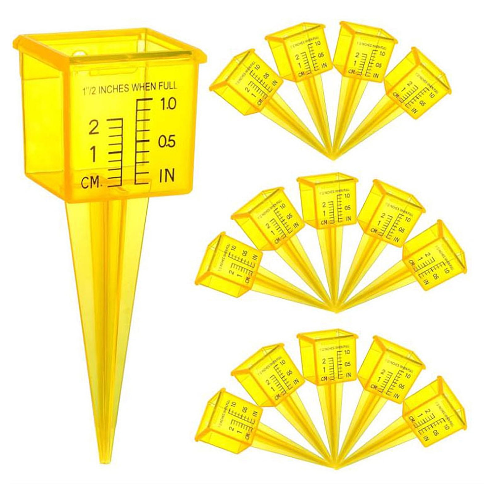 Ettsollp 5 Pcs Rain Gauge Outdoor Double Scale Sprinkler Meter Water ...