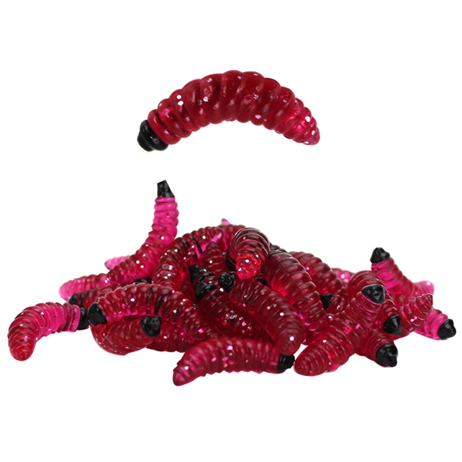Ettsollp 50Pcs Artificial Lure Worm Shape Lifelike PVC Eco-friendly ...