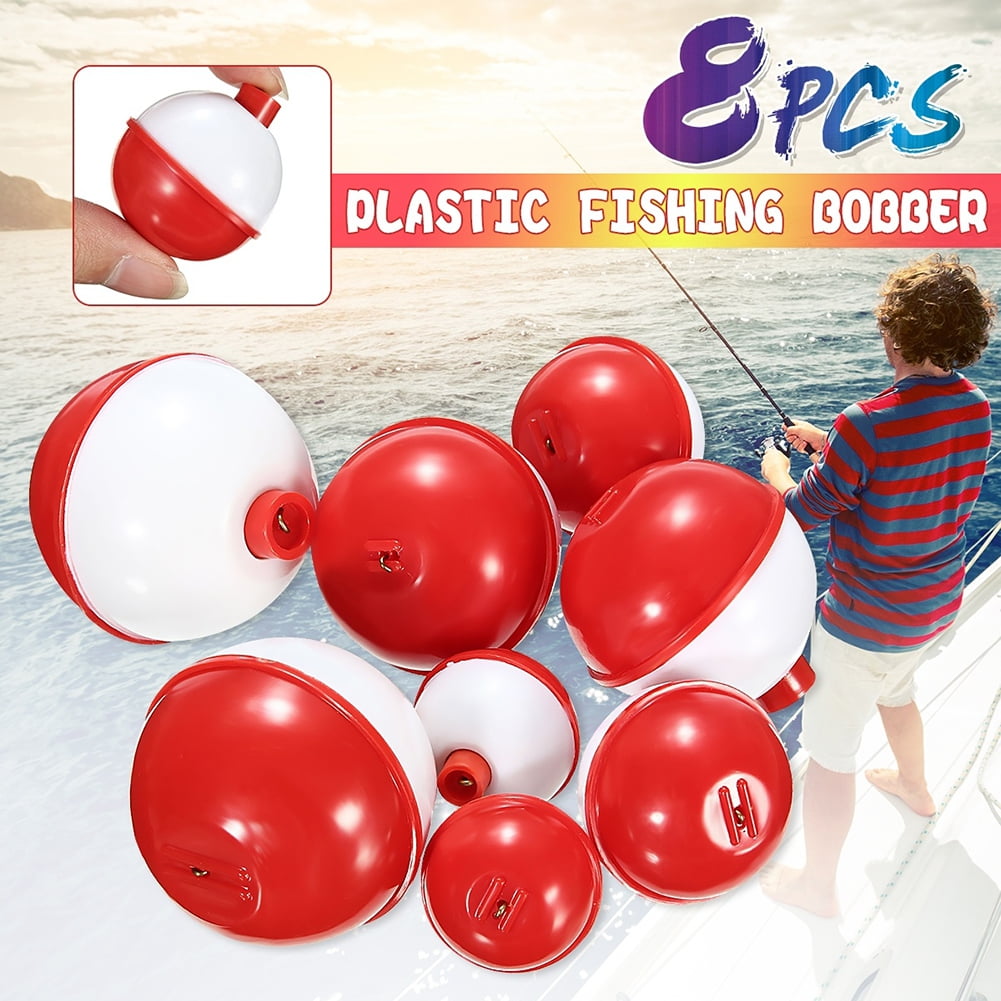 Ettsollp 8Pcs/Set 4 Sizes Plastic Sea Fishing Round Float Bobbers Drift ...