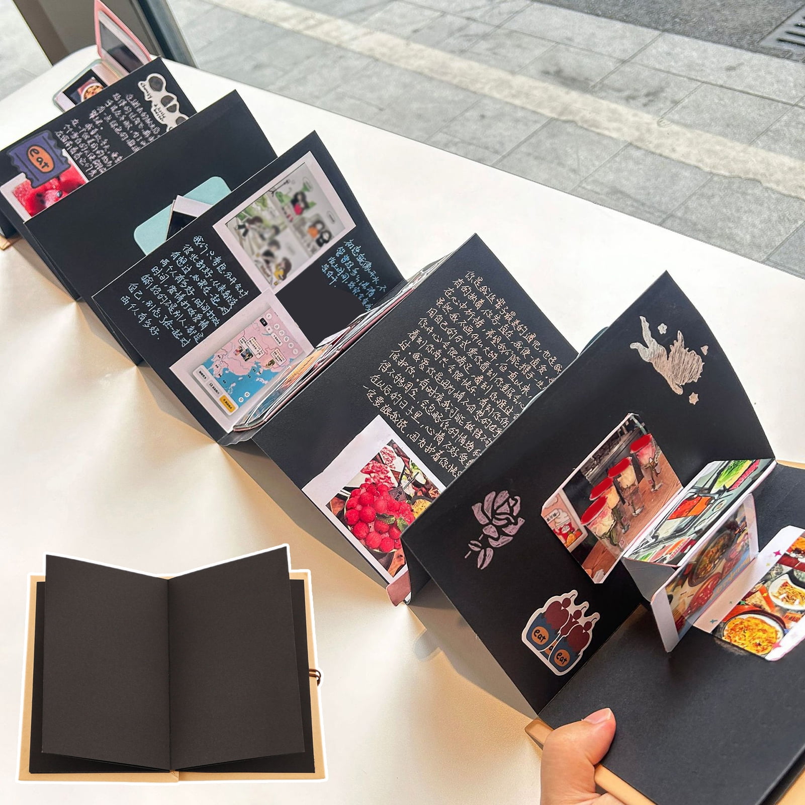 Ettsollp Accordion Photo Album Stretchable Kraft Paper Scrapbook ...