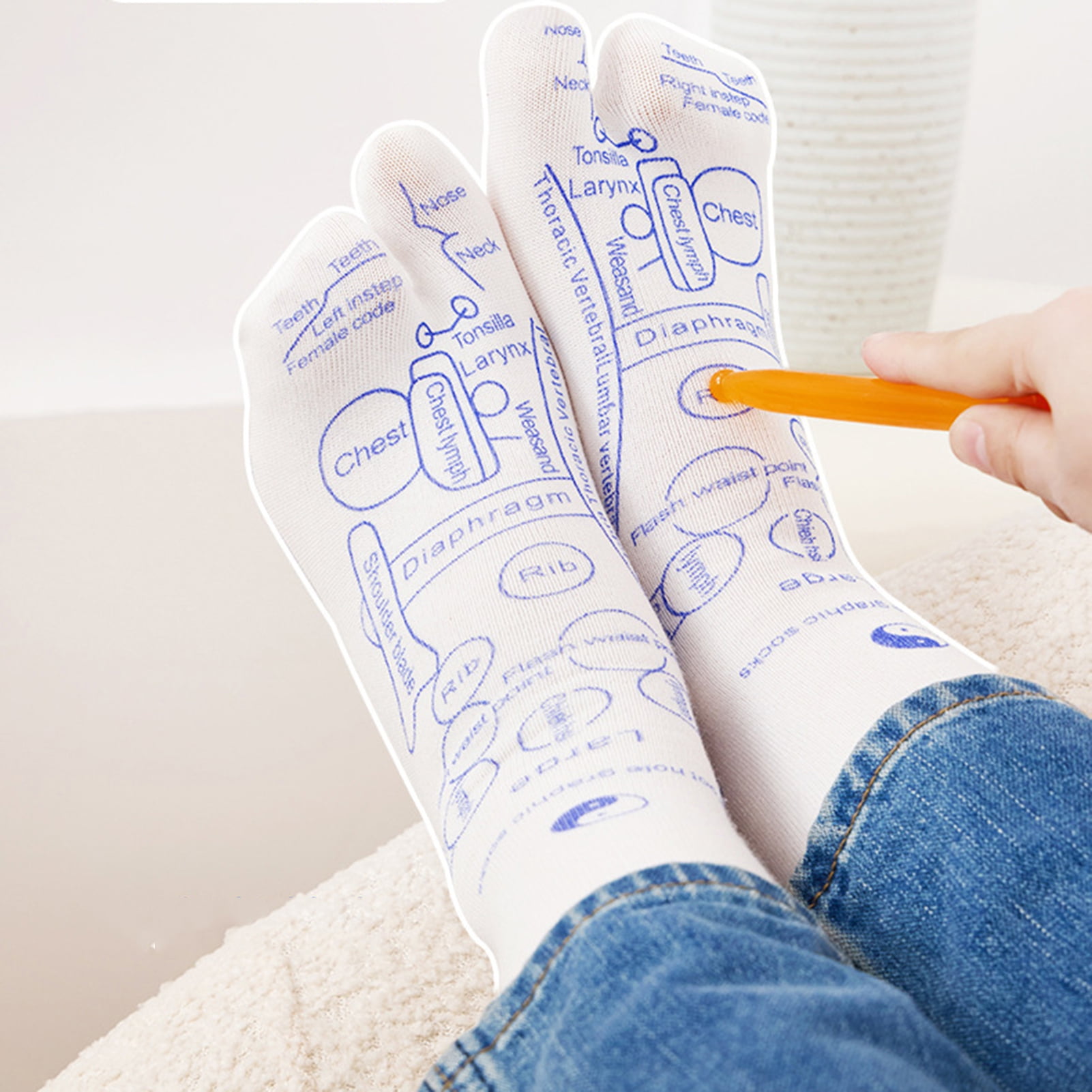 Ettsollp Acupoint Socks Set for Foot Reflexology Easy-to-Use ...