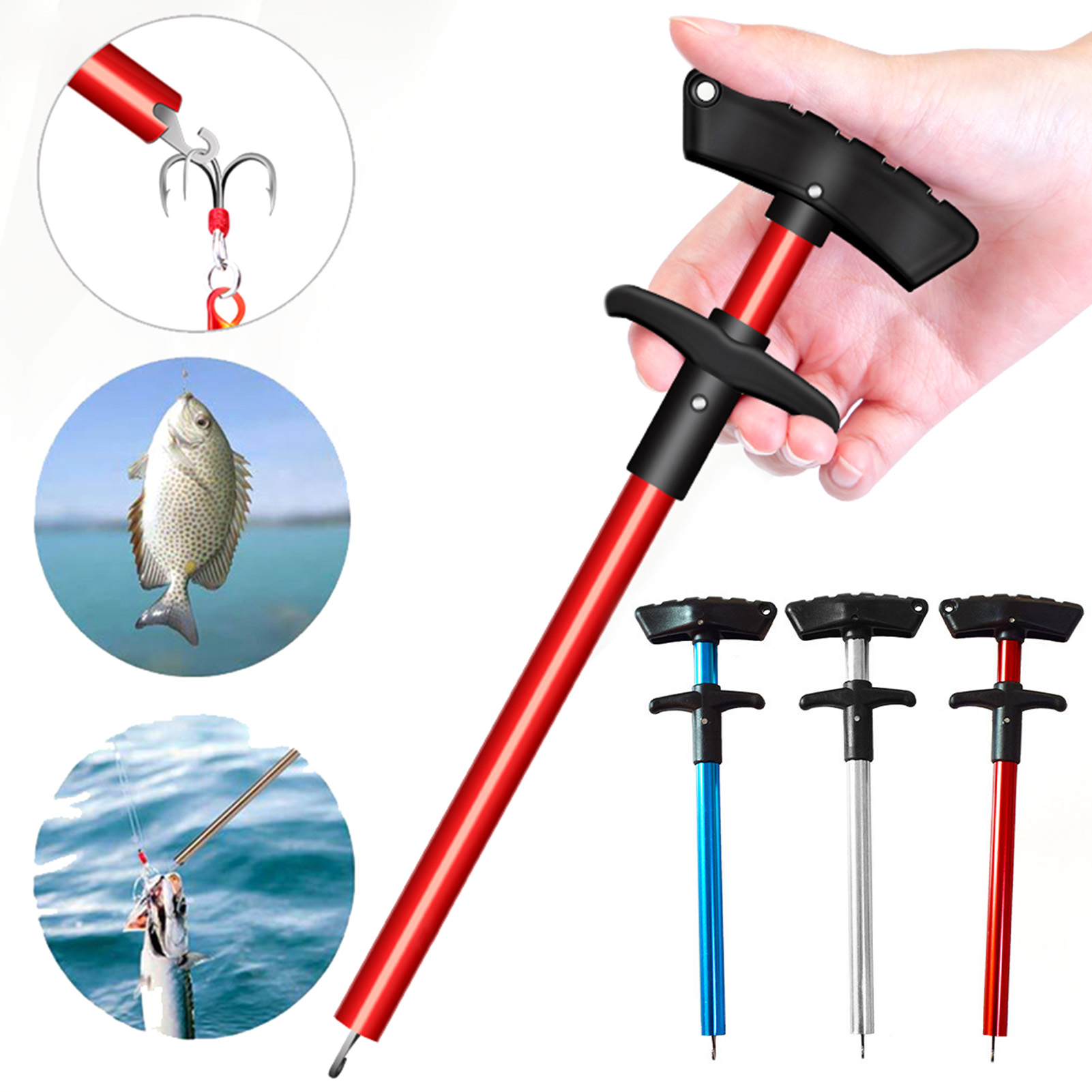 Ettsollp Aluminum Alloy Fish Hook Remover T-shape Handle Fishhook ...