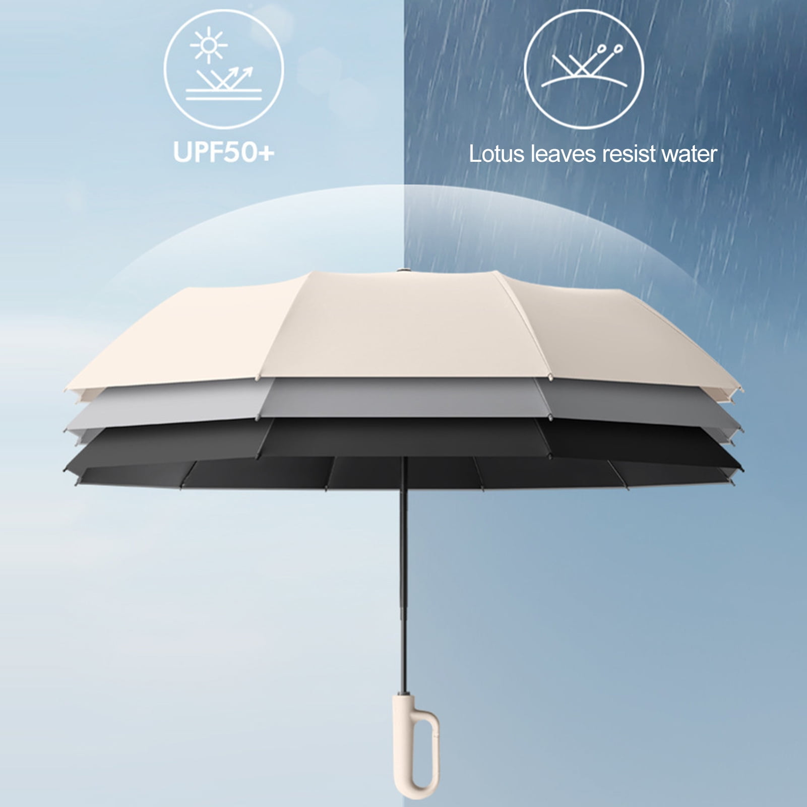 Ettsollp Automatic Open Close Umbrella UV Protection Sun Umbrella ...