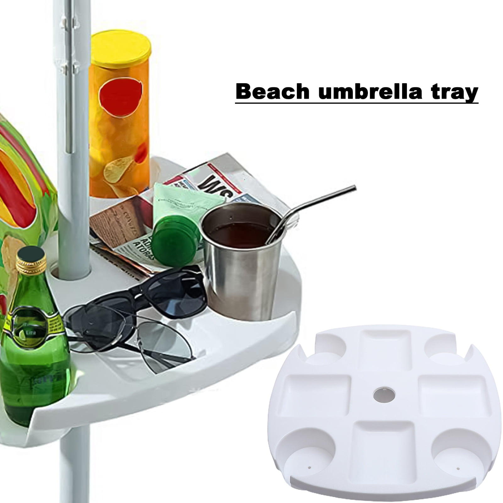 Ettsollp Beach Umbrella Table Tray Parasol Cup Holder with Drink ...