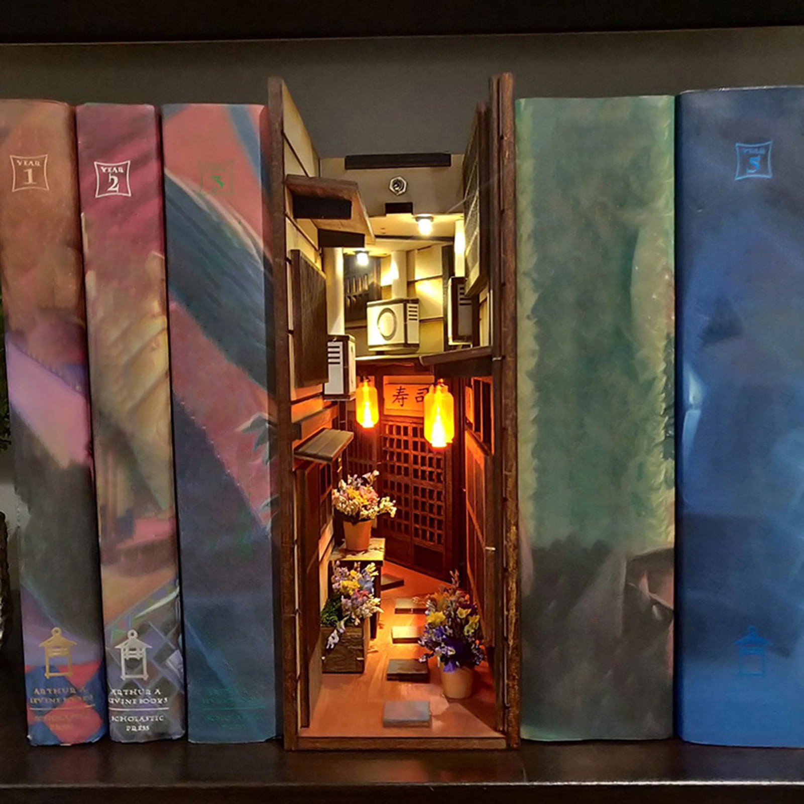 Ettsollp Bookshelf Insert Artistic Library Inserts with LED Lights ...